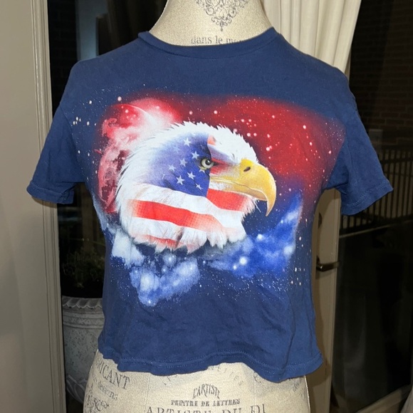 Freeze | Tops | Usa Patriotic Navy Blue Red White Bald Eagle American ...